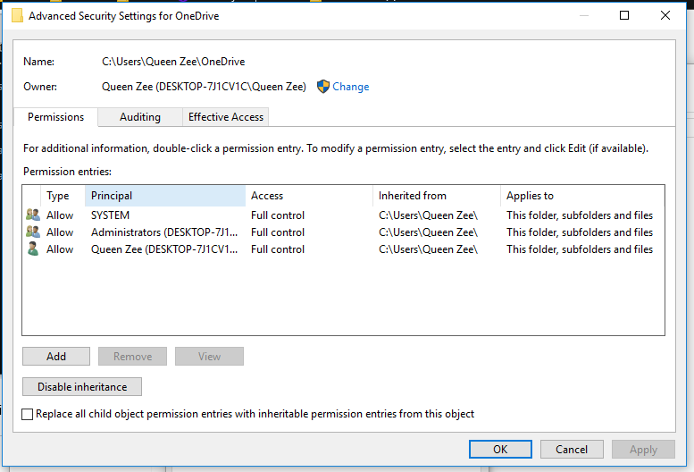 OneDrive error for "Write permissions" - Microsoft Q&A