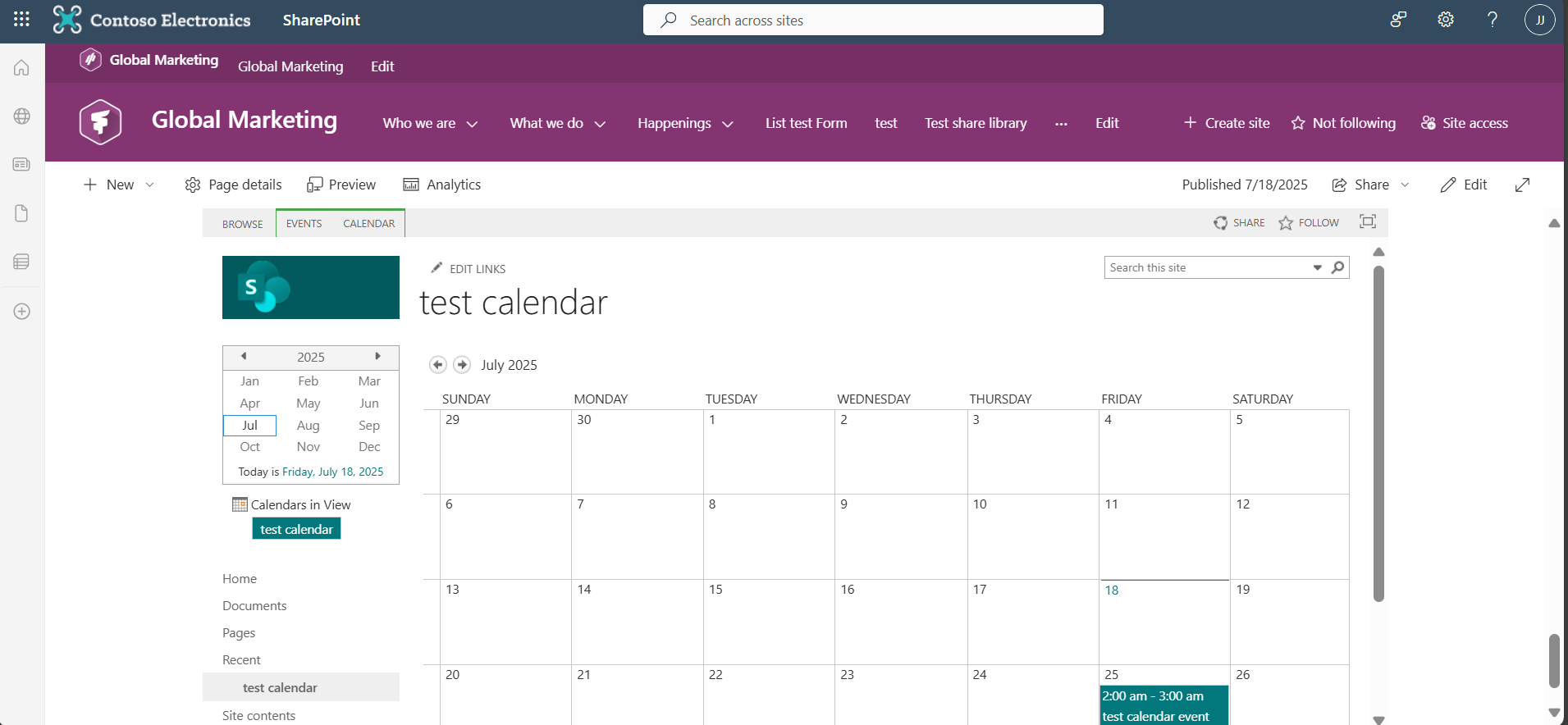 SharePoint website calendar - Microsoft Q&A