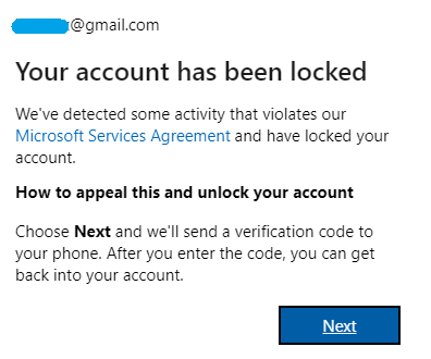 Locked account. - Microsoft Q&A