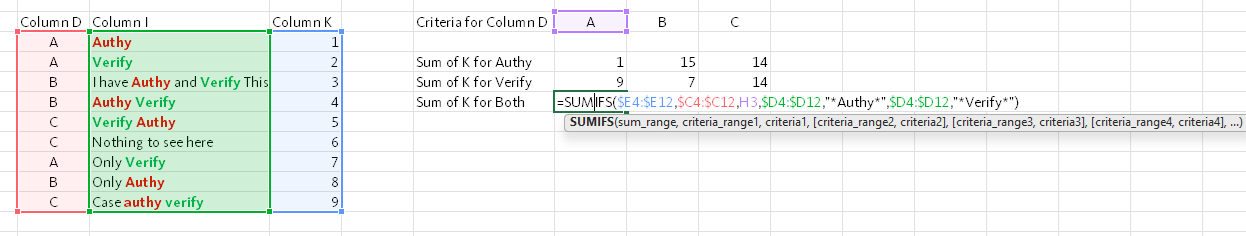 SUMIFS formula not working - Microsoft Q&A