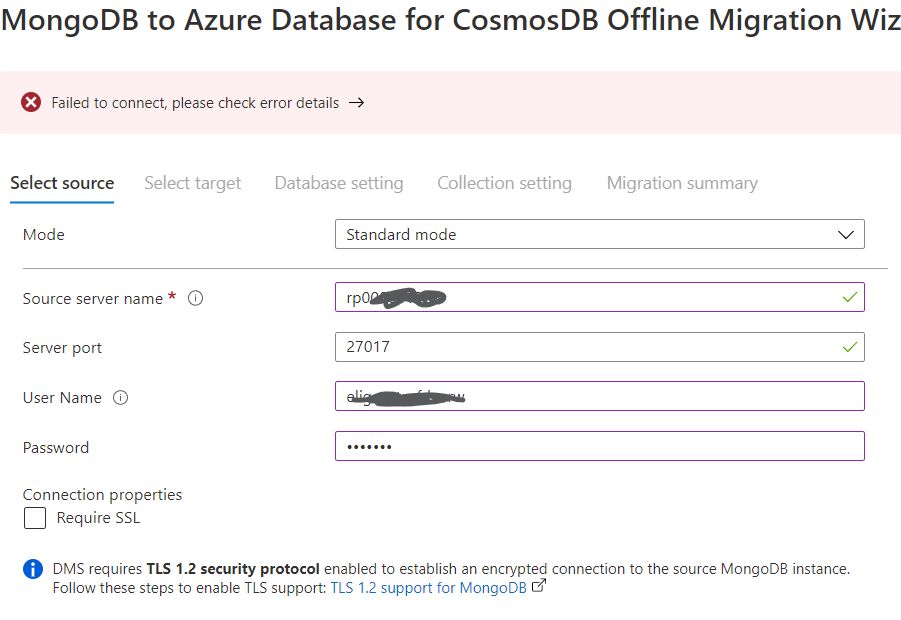 MongoDB migration to AZ Cosmos using DMS - Microsoft Q&A