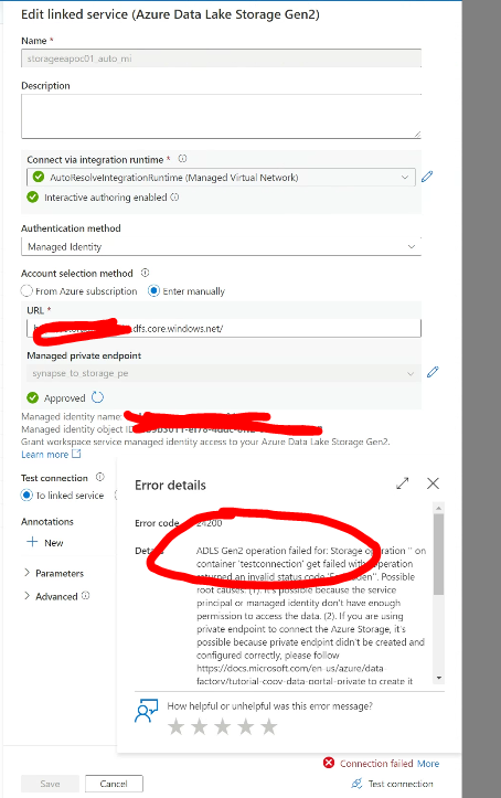Synapse Linked Service To Blob Container Only Microsoft Qanda 4398