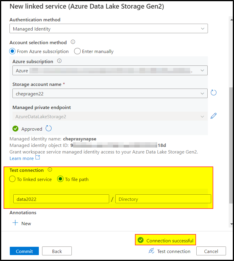 Synapse Linked Service To Blob Container Only Microsoft Qanda 4335