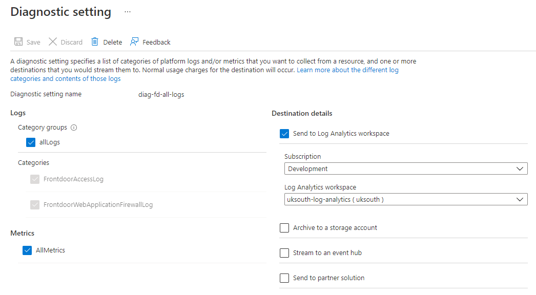 Viewing Azure FrontDoor logs for error responses - Microsoft Q&A