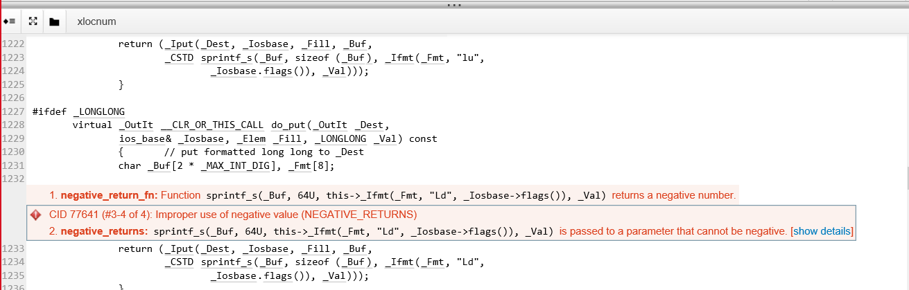 Found the Coverity issues with Microsoft C++ libraries - Microsoft Q&A
