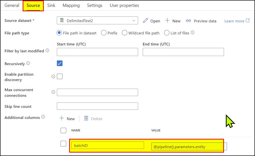 Adding Columns to mapping when file has no header - Microsoft Q&A