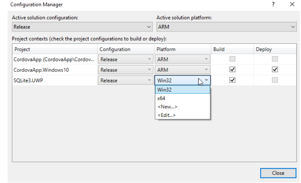 Uwp Build Error Msb8013 This Project Doesn T Contain The Configuration And Platform