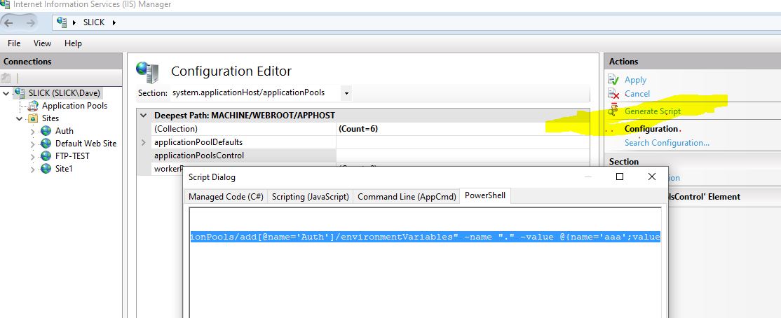 How To Set Environmentalvariable To The Application Pool Using Powershell Microsoft Qanda 0758