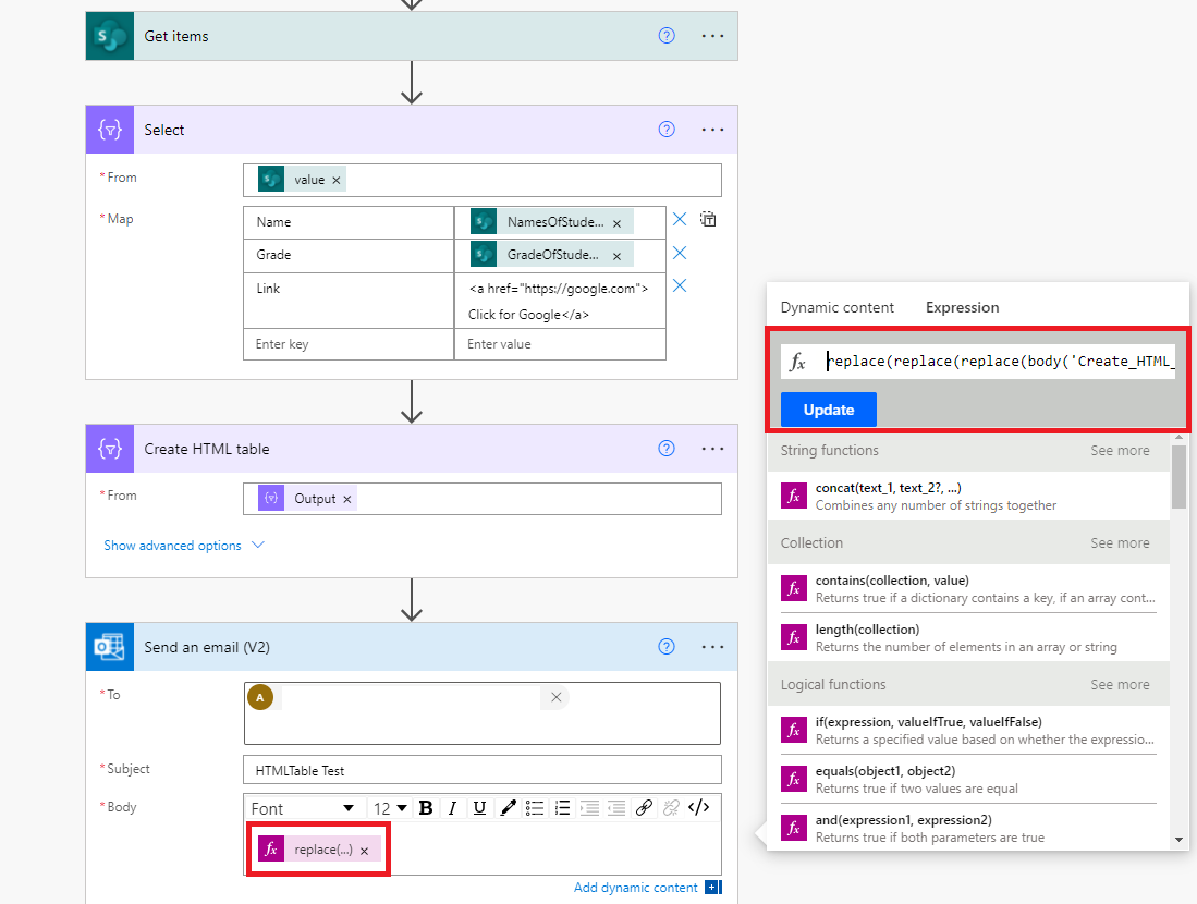 Embedding Html Code In Power Automate Table Microsoft Qanda 8211