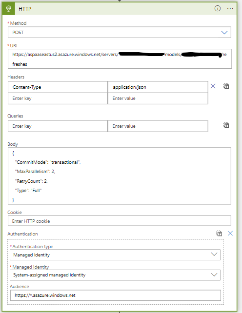 Azure Analysis Services Refresh Through Logic Apps Ari Returns Null Microsoft Qanda