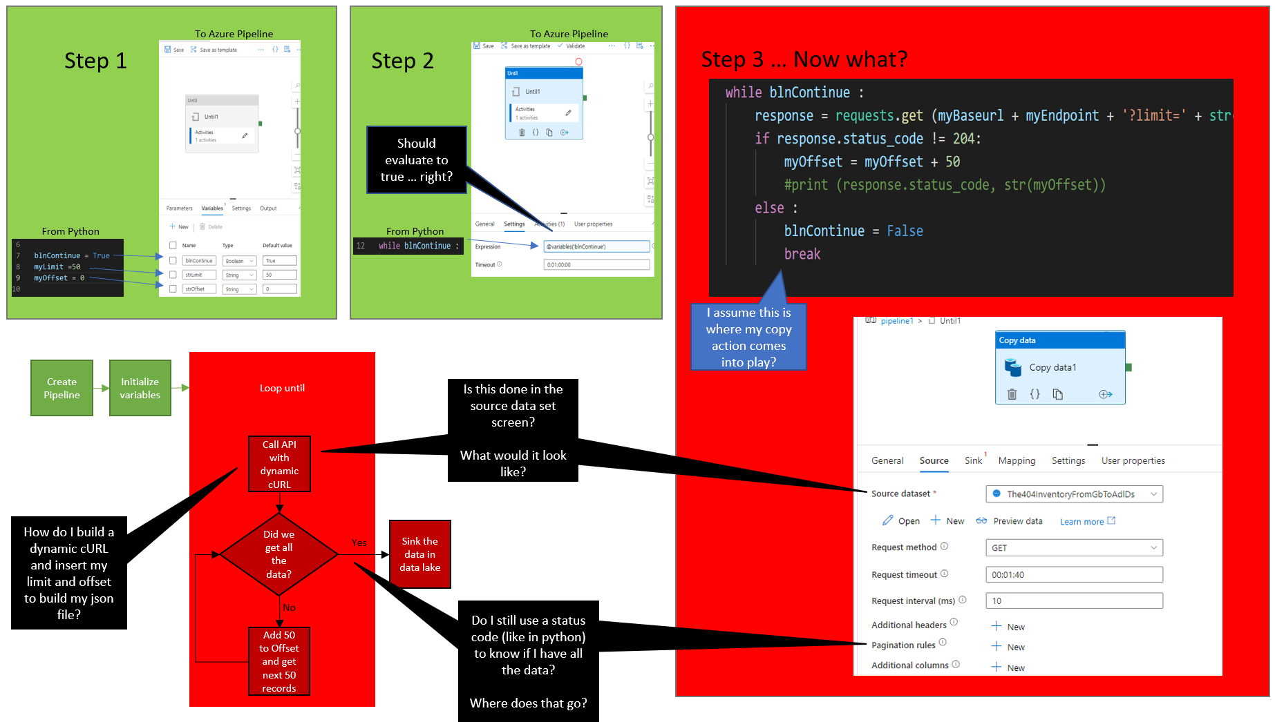 I have python code that works, but I want to learn how to do the ...