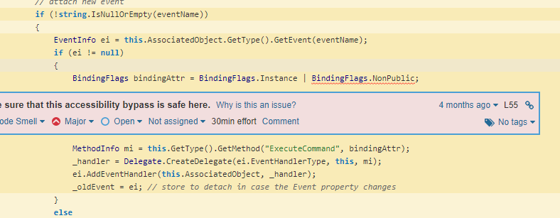 S3011 Make sure that this accessibility bypass is safe here sonarqube ...