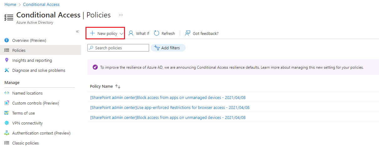 Azure AD Condition Access - Restrict Network Location for SharePoint ...