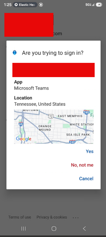MS Authenticator shows number to approve sign in request but no box to ...