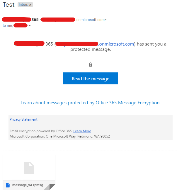 Different views on receiving end of M365 Encrypted Email - Microsoft Q&A