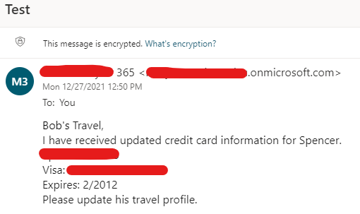 Different views on receiving end of M365 Encrypted Email - Microsoft Q&A