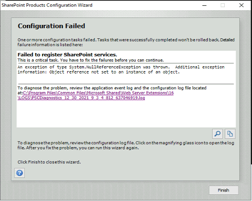 Failed to register sharepoint service - Microsoft Q&A