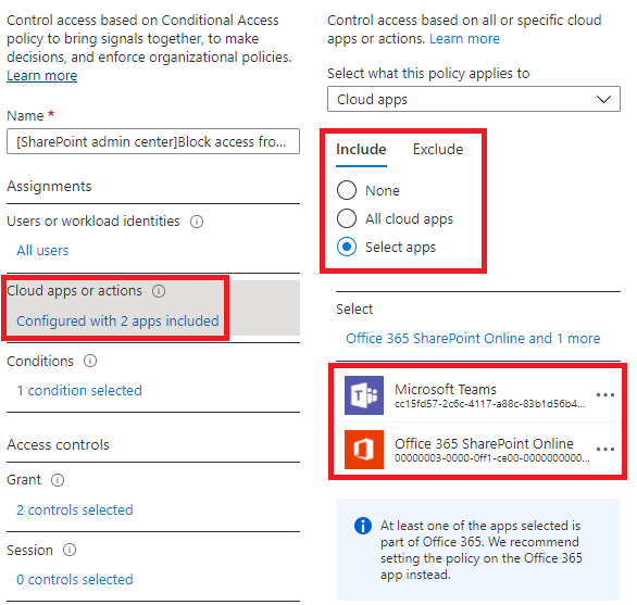 Azure AD Condition Access - Restrict Network Location for SharePoint ...