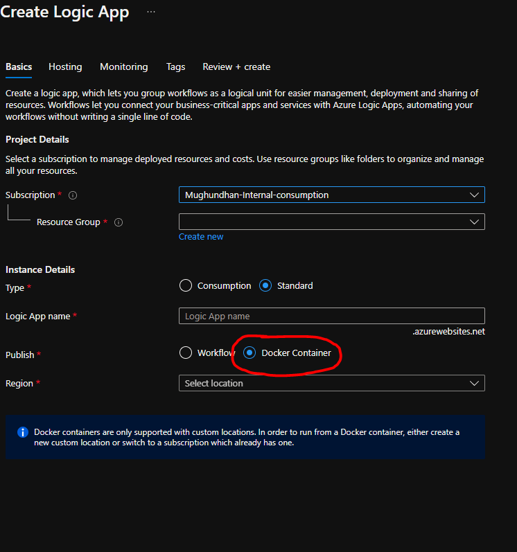 Deploy Logic App To Docker Container Which Is Created In Azure Portal Microsoft Qanda