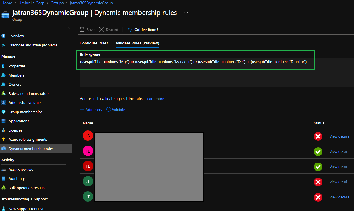 Dynamic unified group - Microsoft Q&A