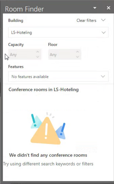 Rooms have disappared from Room Finder - Microsoft Q&A