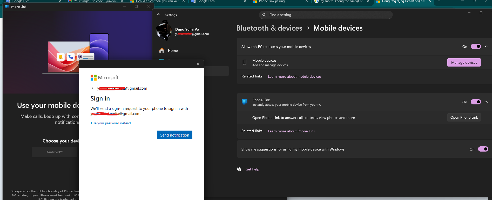 Request support to unlink old account from Phone Link app - Microsoft Q&A