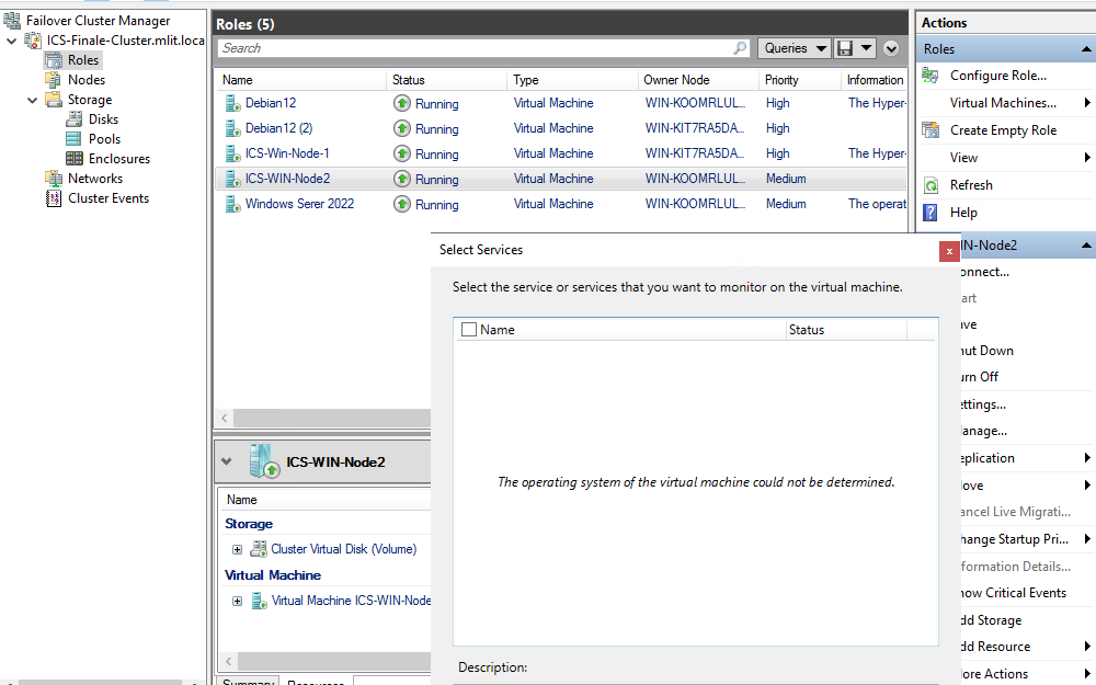 Need Help Configuring Monitoring for HA Hyper-V VMs (Debian 12 Guest OS) in Failover Cluster ...