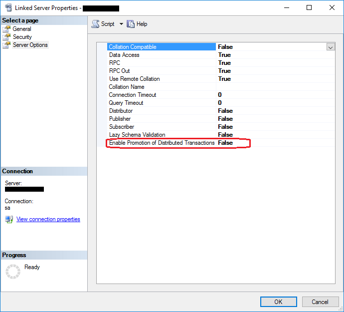 Distributed Transaction Error when Disabled - Microsoft Q&A
