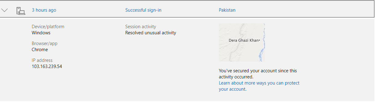 My account was accessed by an unknown device in a different country ...