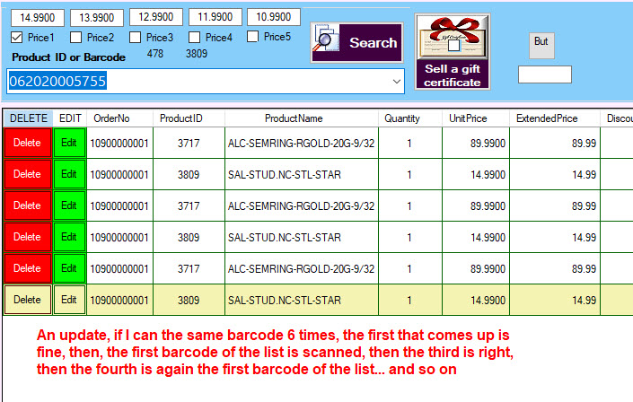 When scanning a barcode, can't select or clear the text in a combobox ...
