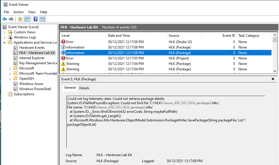 Unable to sign hlkx package using HLK studio on Windows 10 - Microsoft Q&A