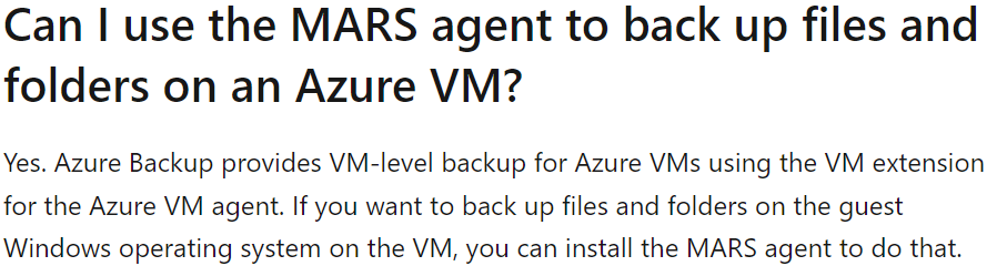 MARS, Azure VM Filesystem - Microsoft Q&A