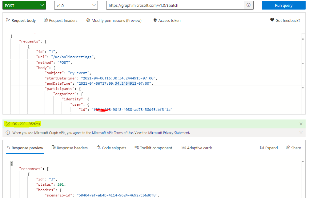 Create recuring Online Meetings with a single API request - Microsoft Q&A
