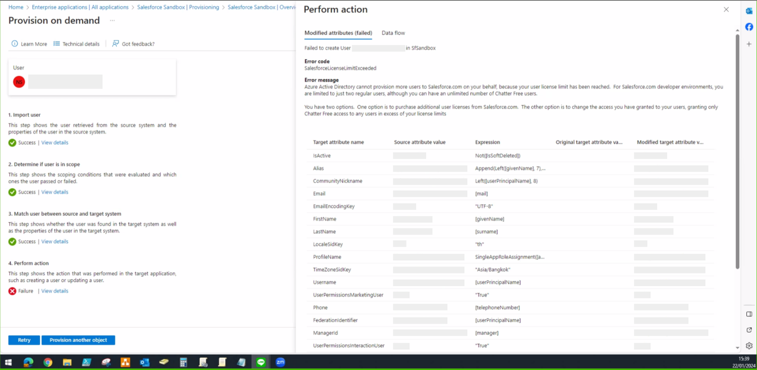 Azure Provisioning Sync Error - Microsoft Q&A