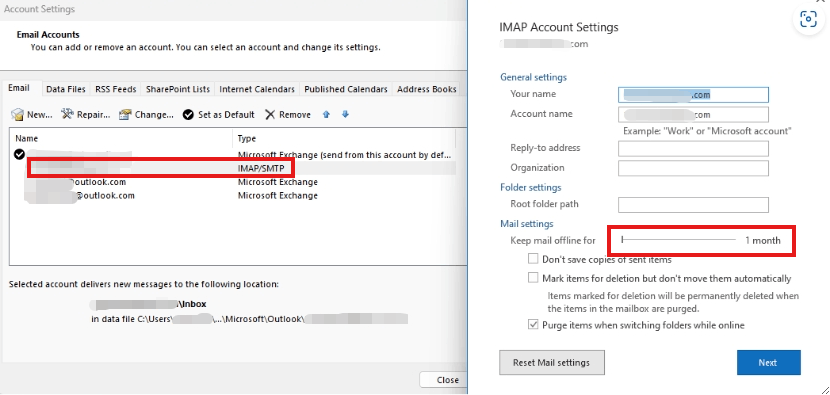Outlook 365 taking looooong time to syncronize subscribed folders ...