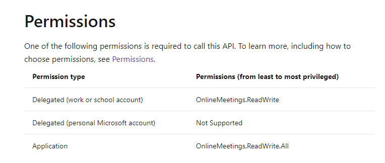 Trying to create a Teams meeting, but get "Error authenticating with resource" - Microsoft Q&A