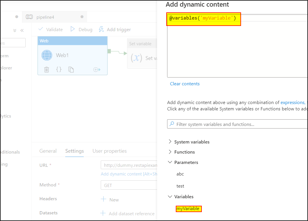 Unable To Add Dynamic Content In Adf Microsoft Qanda