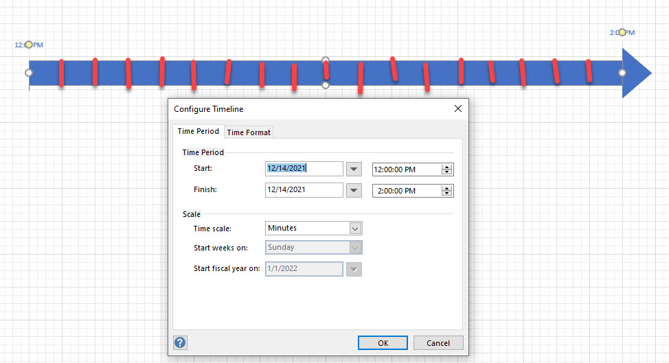 Show 10 min interval timescale in Visio timeline - Microsoft Q&A