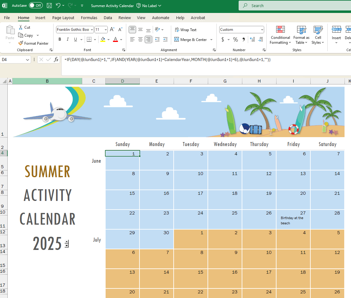 Modifying Summer Activity Calendar - Microsoft Q&A