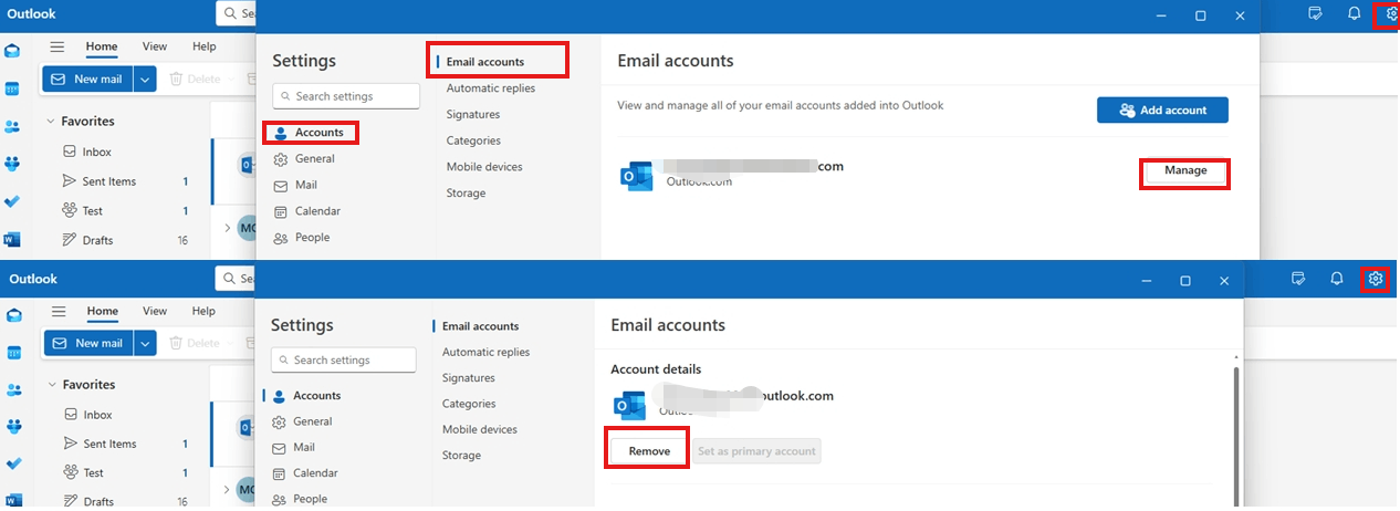 My Microsoft computer won't let me remove an email account. - Microsoft Q&A