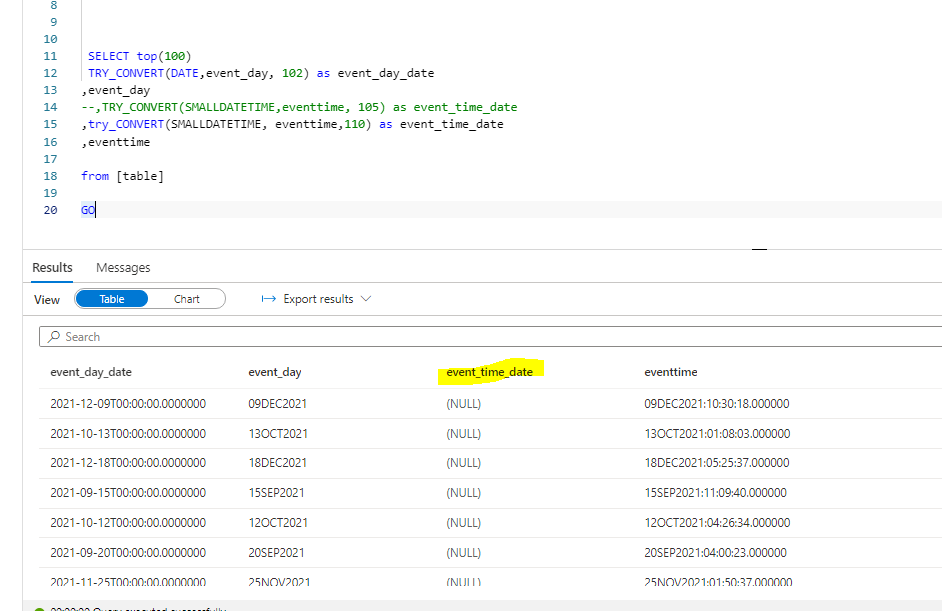 try_convert question to convert nvarchar to datetime - Microsoft Q&A try_convert question to convert nvarchar to datetime - Microsoft Q&A