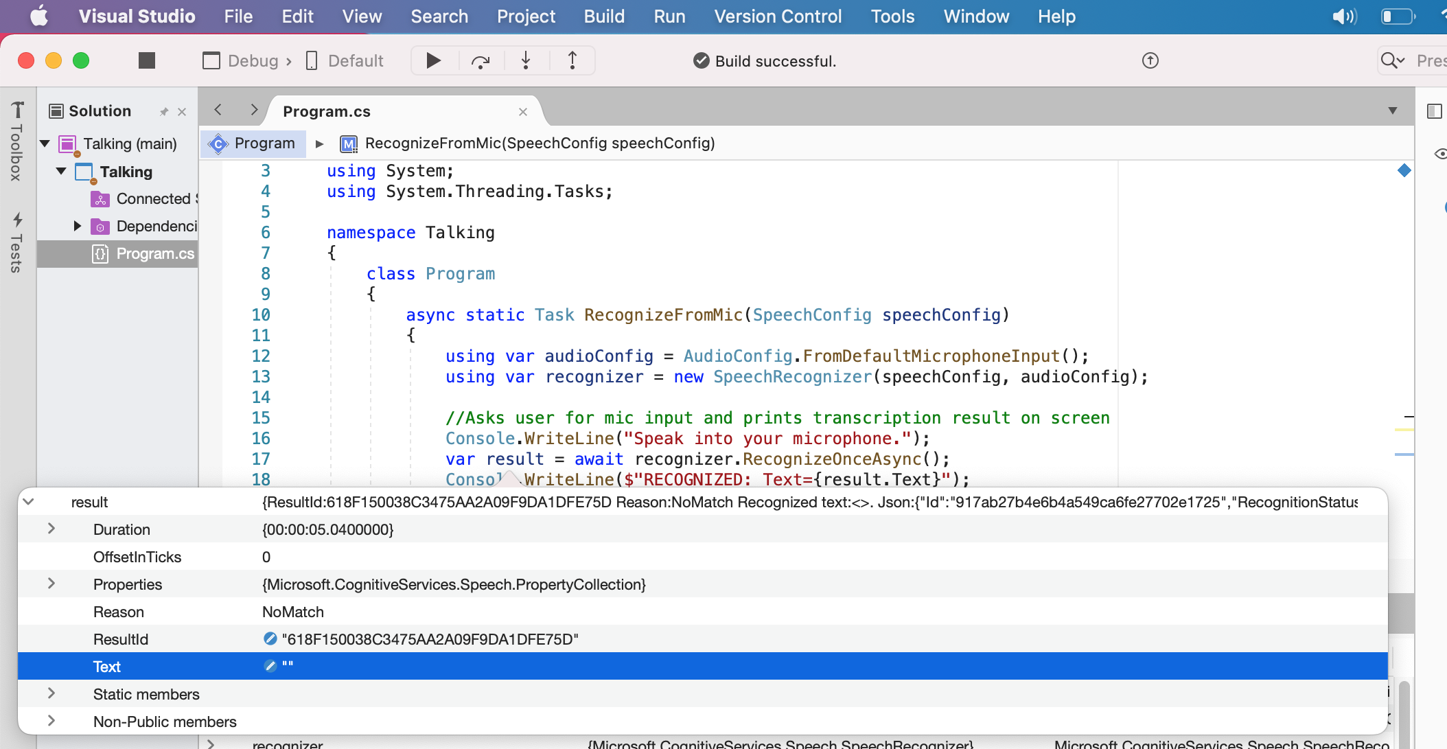 Microsoft CognitiveServices Speech Audio not working - Microsoft Q&A