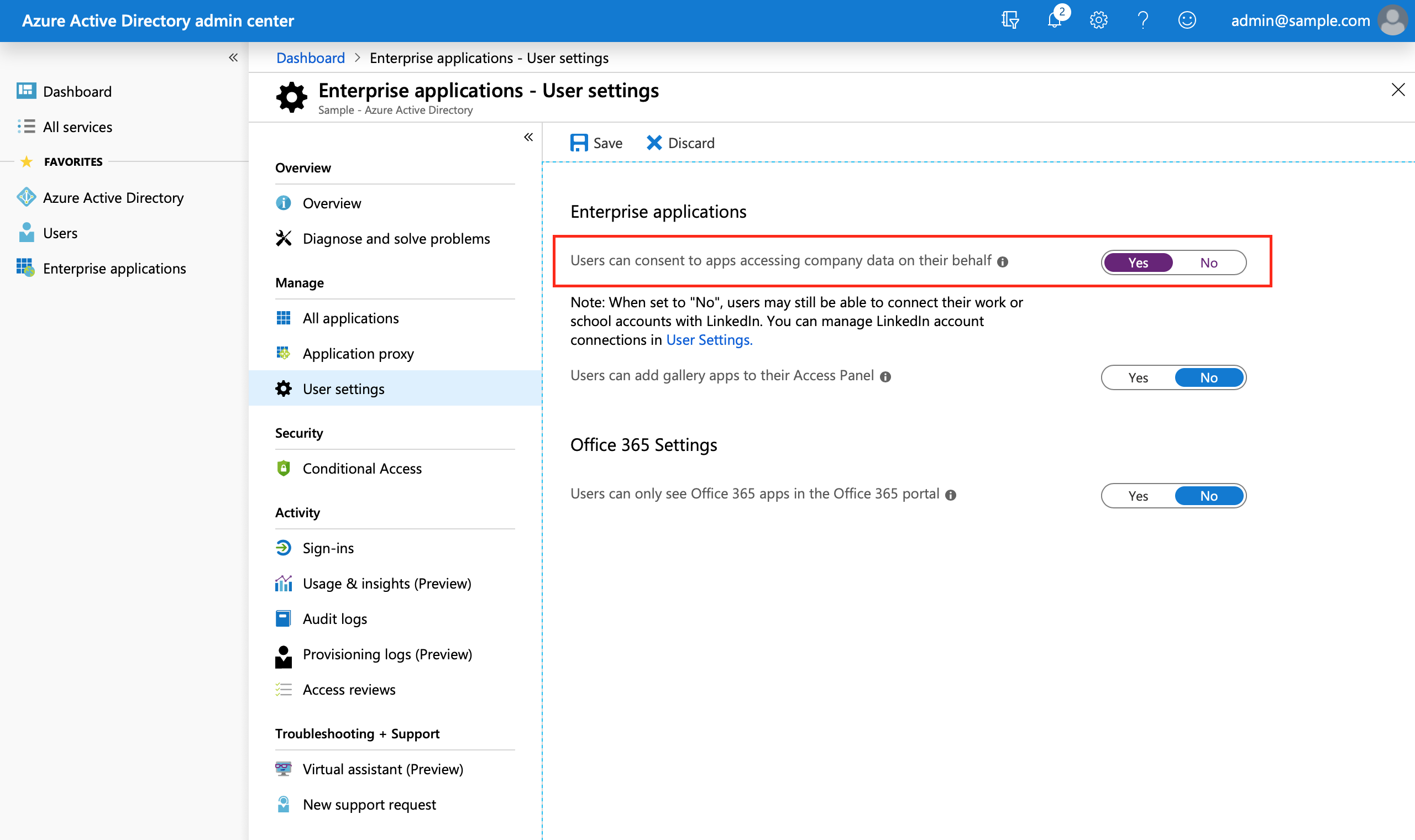 After UI was changed, I can't find the setting menu "Users can consent ...