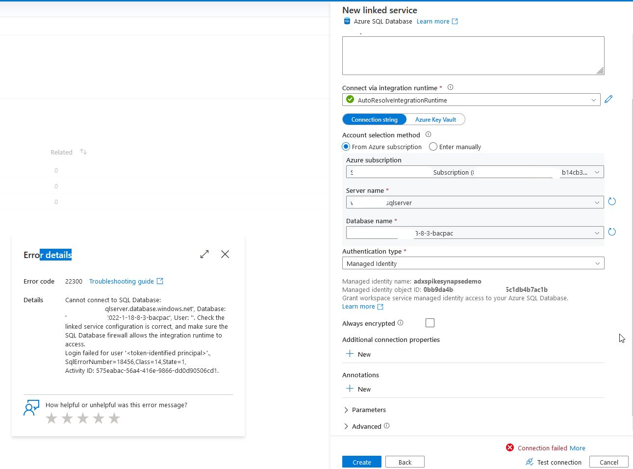 Link external Azure SQL DB to Synapse with managed identity fails with ... Link external Azure SQL DB to Synapse with managed identity fails with ...