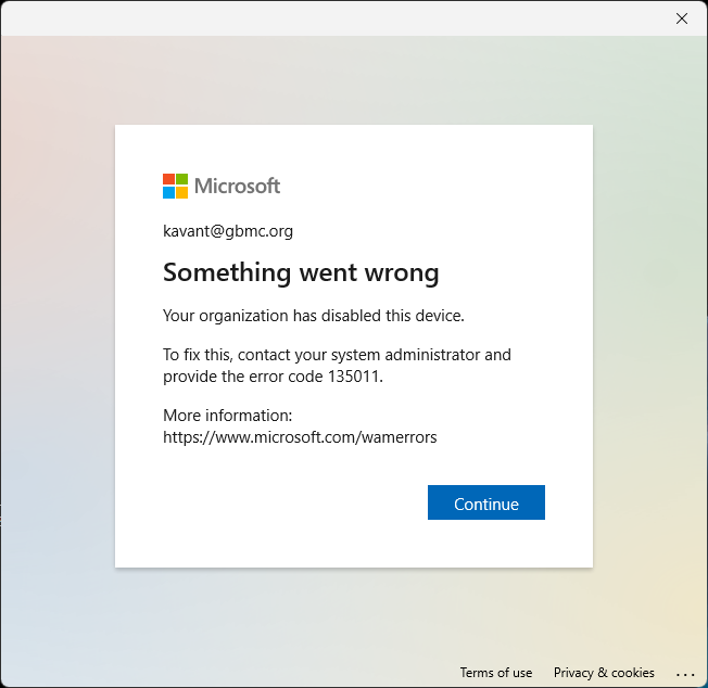 how to get rid of the Something went wrong message - Microsoft Q&A