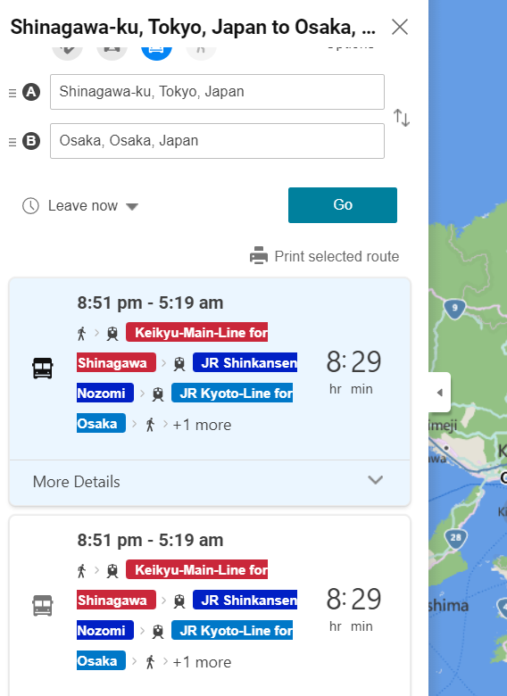 Bing Map V8 - Transit Directions manager throwing error for Japan ...
