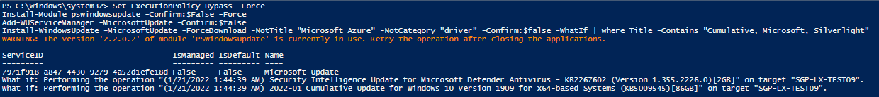 Microsoft Update Showing Incorrect Size While Using Powershell