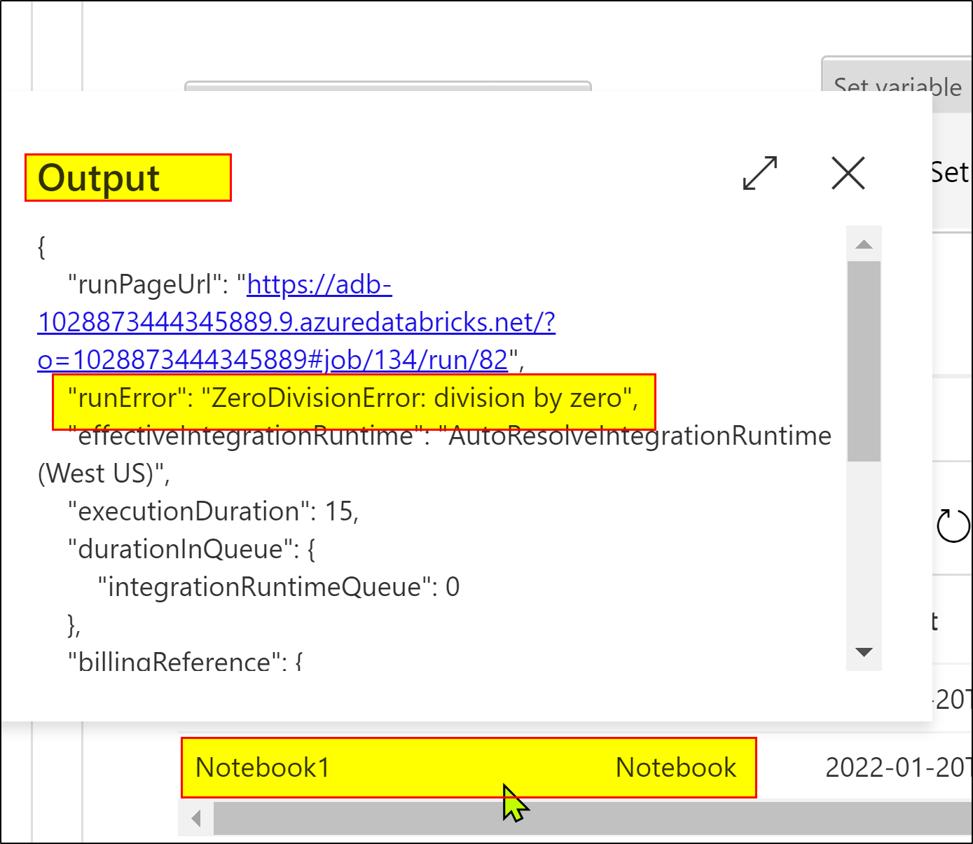 Databricks Notebook Output Exception Log To Azure Data Factory Microsoft Qanda