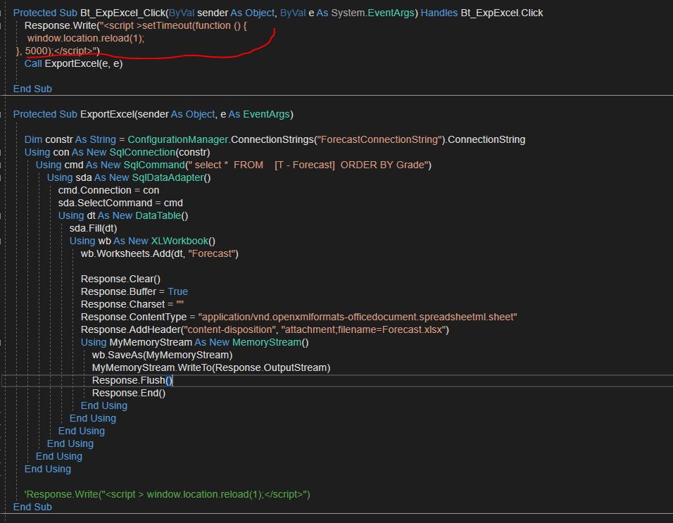 File has been downloaded but the page still showing loading. - Microsoft Q&A