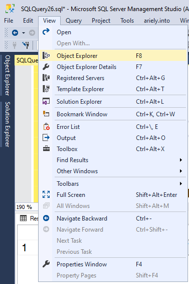 I sucesfully had install SQL Server 18.10 But I don't see the object ...
